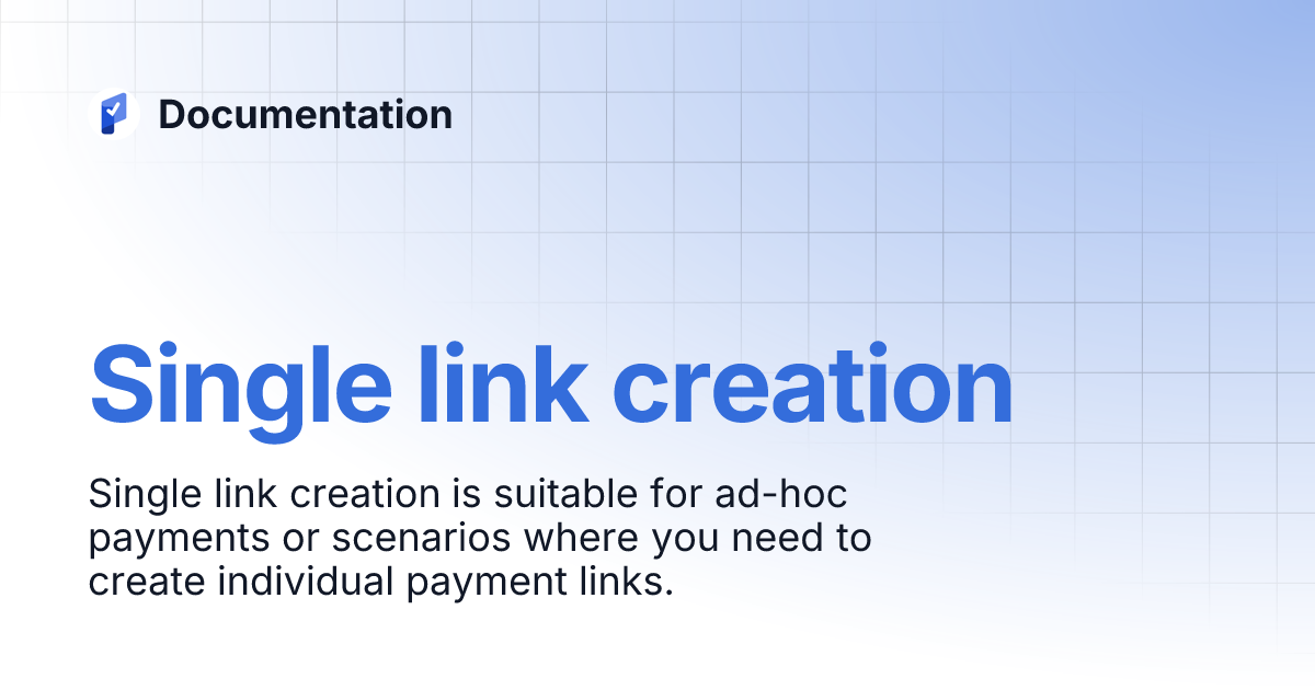 Single link creation | Documentation