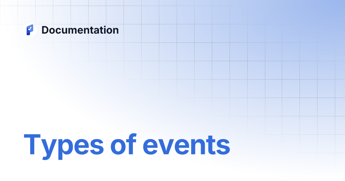 Types of events | Documentation