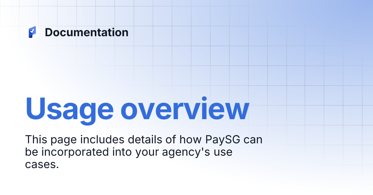 Usage overview | Documentation