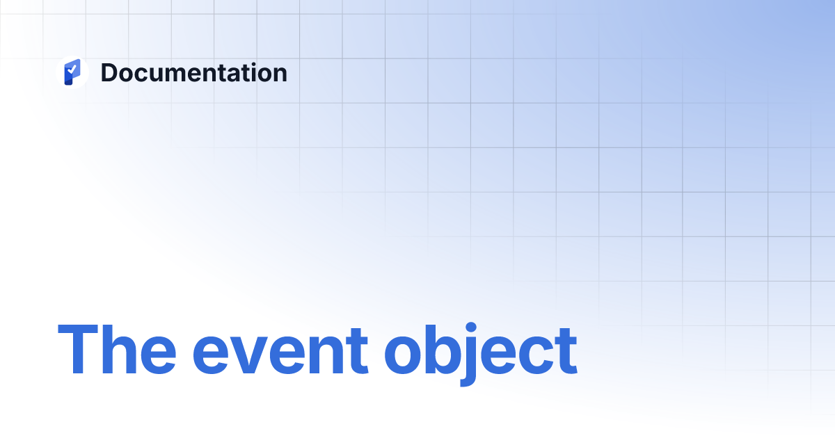 The Event Object Documentation 9098