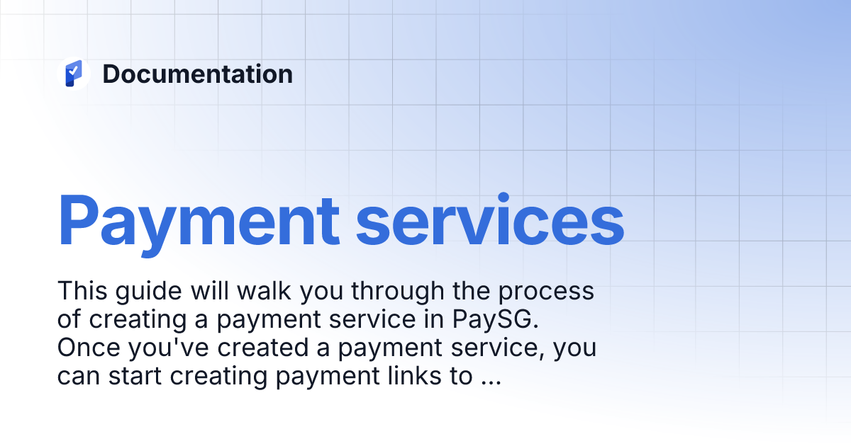 Payment services | Documentation