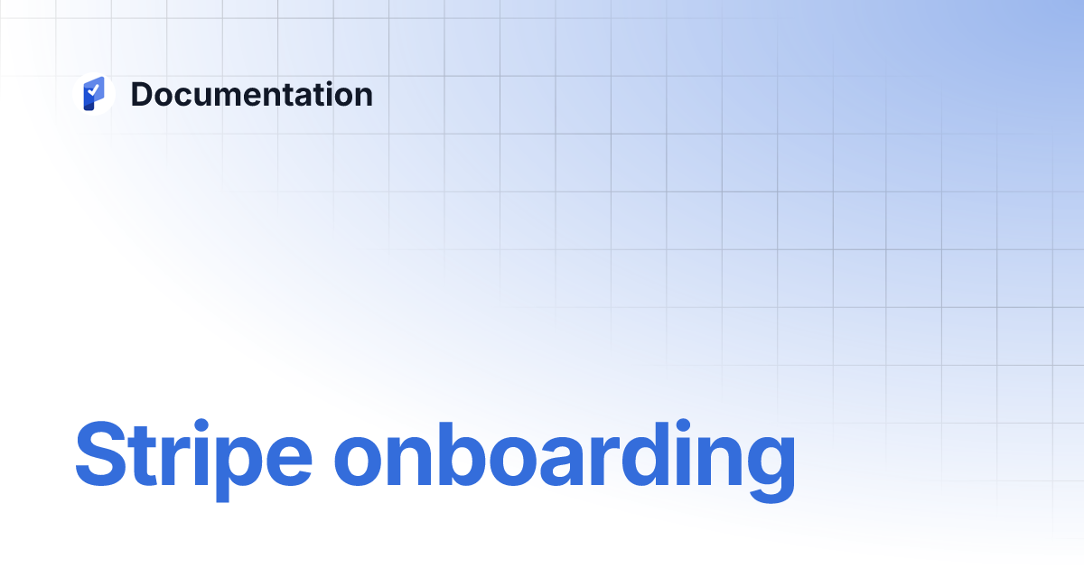 Stripe onboarding | Documentation